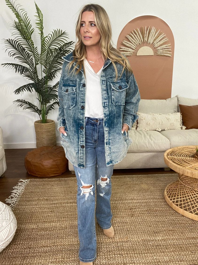 Teal Corduroy Shacket | The Dusty Canyon Boutique & Gifts